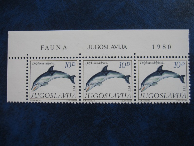 JUGOSLAVIJA 1980 FAUNA DELFIN čist trojac