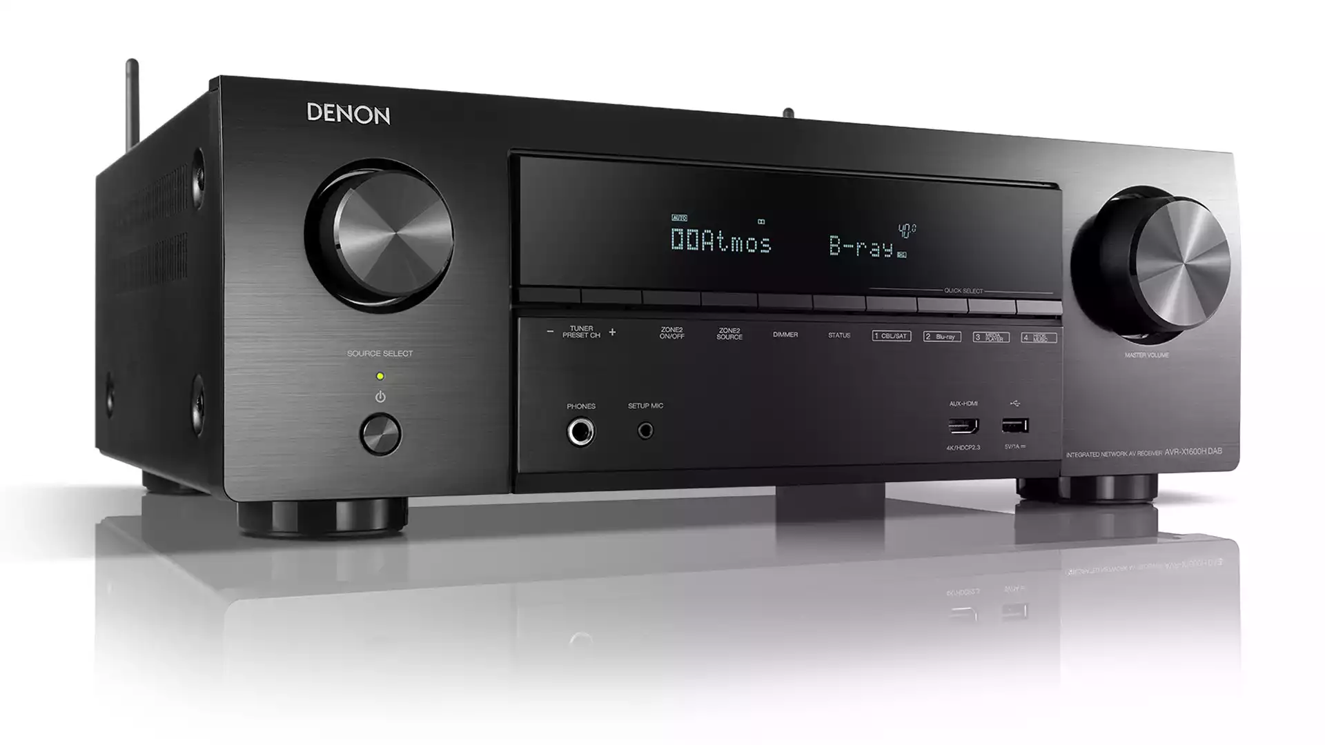 Denon AVR-X1600H DAB Black 7.2ch 4K Ultra HD AV Receiver with 3D Audio and HEOS Built-in