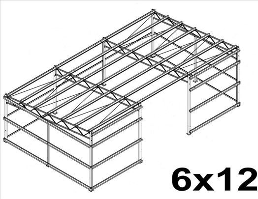 Pocinkovana čelična konstrukcija za hale 12x6m