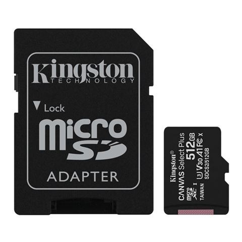 Memorijska kartica Kingston Canvas Select Plus, microSDXC, 512GB, W100/R85 MB/s, U3 (SDCS2/512GB)ID EK000571777