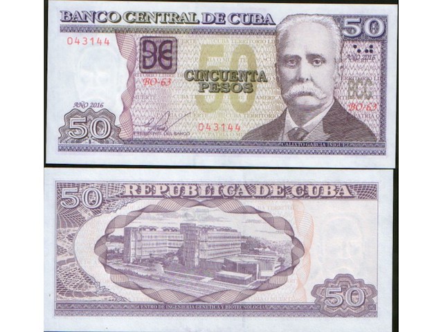 Cuba 50 Pesos 2016. UNC.