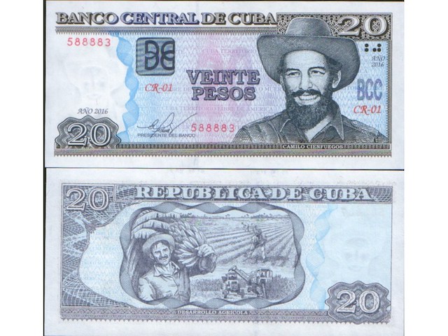 Cuba 20 Pesos 2016. UNC.