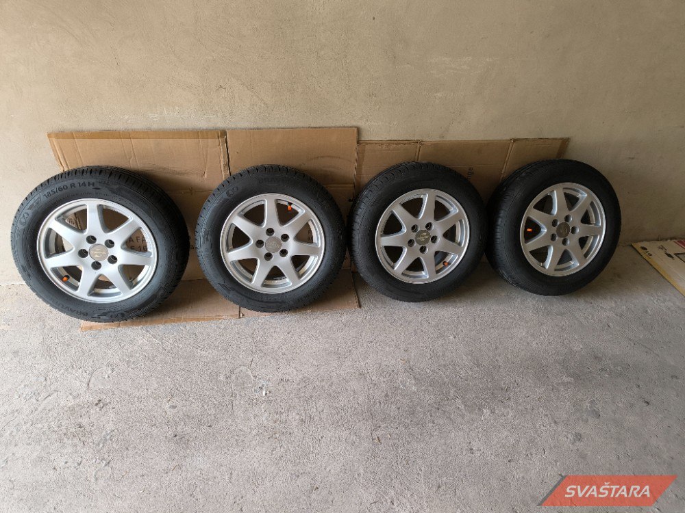 Alu felne 14" 5x100 Škoda,VW sa letnjim gumama