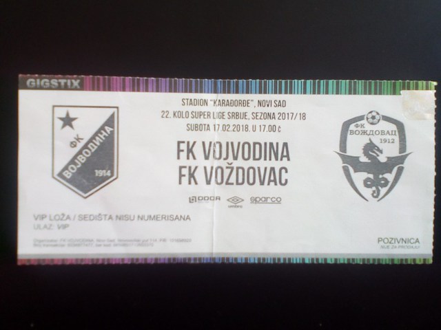 FUDBAL: VOJVODINA  - VOZDOVAC 17.02.2018