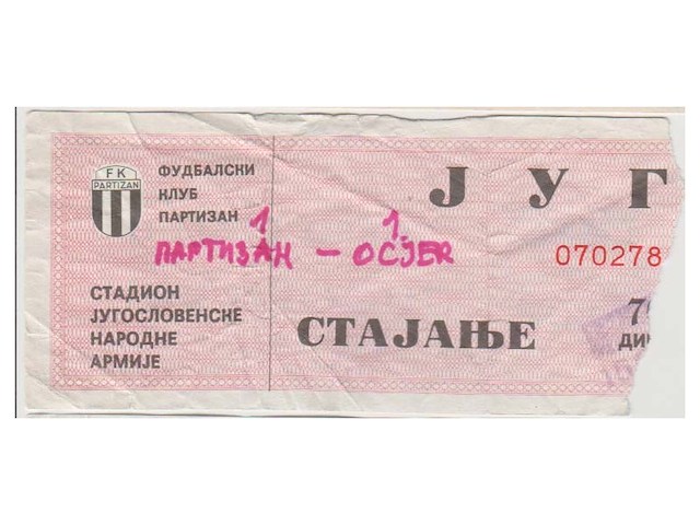 FUDBAL: PARTIZAN - OSIJEK 16.09.1984