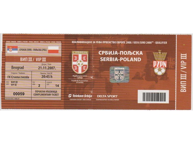 FUDBAL: SRBIJA - POLJSKA 21.11.2007