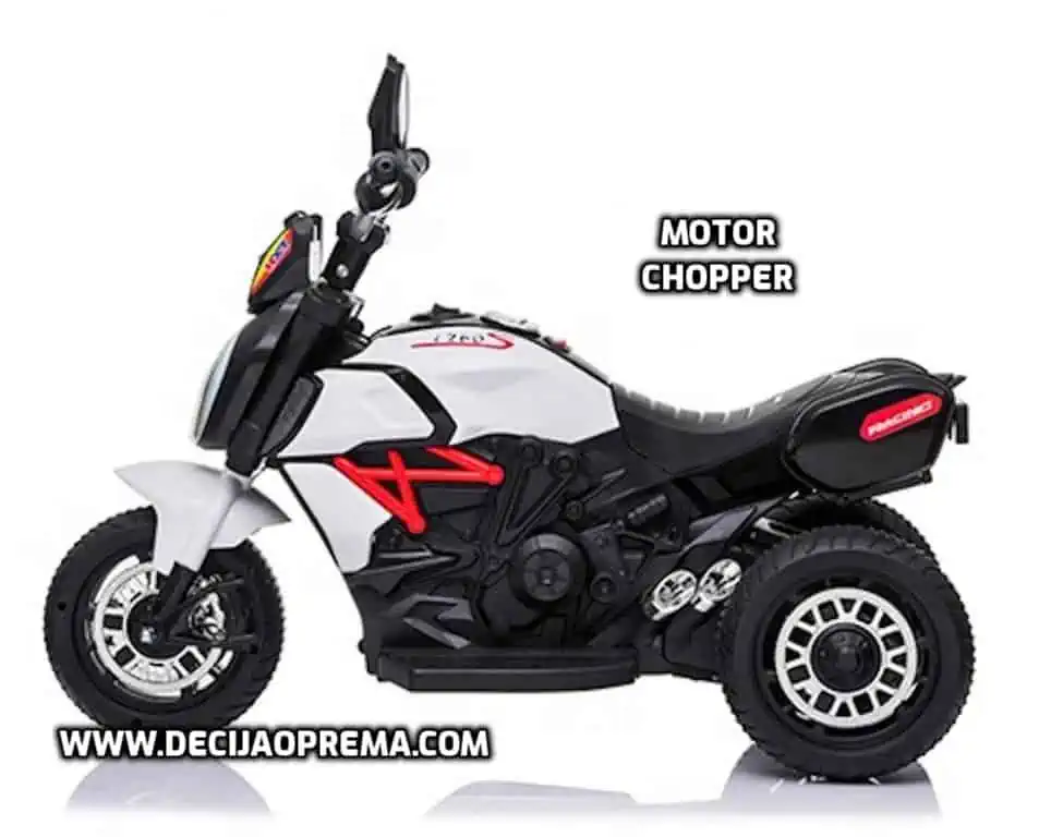 Motor Chopper na akumulator za decu Beli