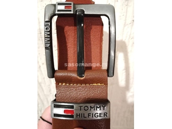 Novi muski kozni markirani kais Tommy Hilfiger Braon koza Novo