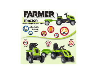 Traktor na akumulator sa prikolicom 6V zeleni Farmer 309697