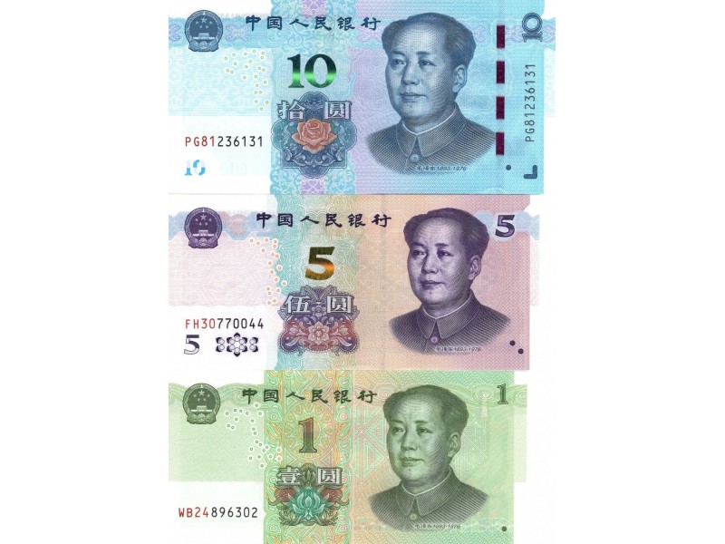 Kina CHINA 1, 5 i 10 Yuan 2019 UNC