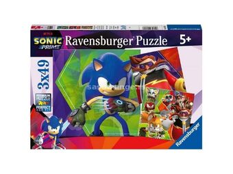 Ravensburger puzzle - Sonic - 3x49 delova