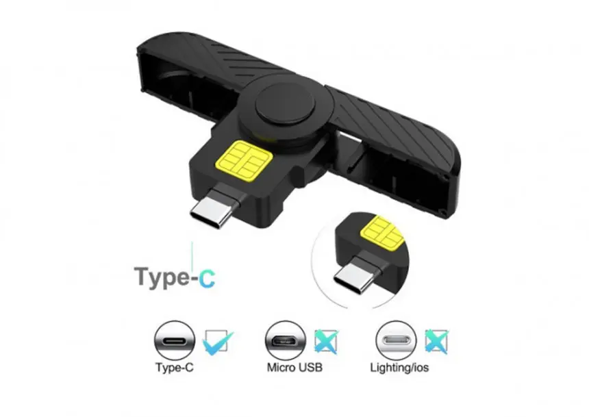 Tip C USB čitač ID smart Kettz CR-K1030B 70-004