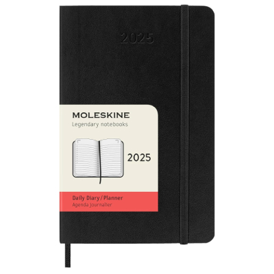 Moleskine - Daily planner 2025, 12 Months, pocket size, Black, soft