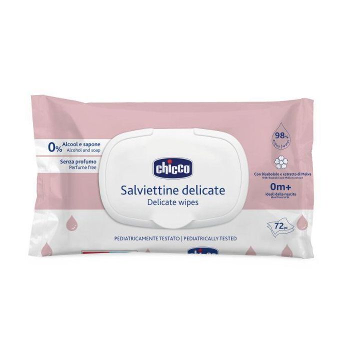 CHICCO DELICATE VLAŽNE MARAMICE,72KOM SA POKLOPCEM