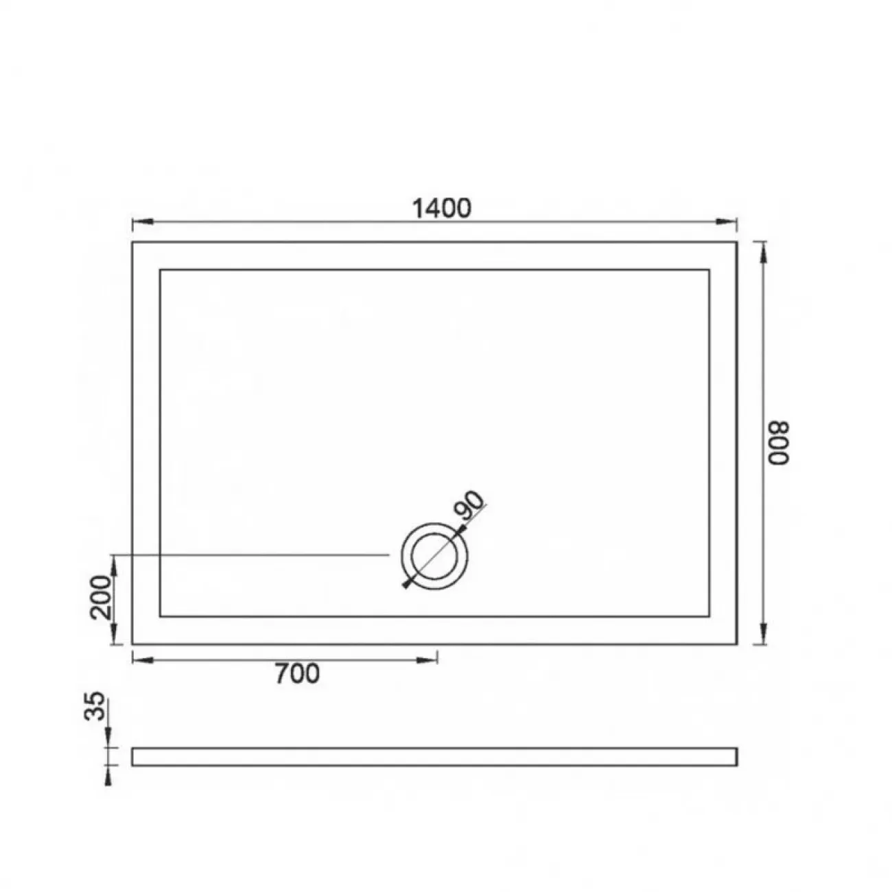 TUŠ KADA 80X140 35mm C-11-1480