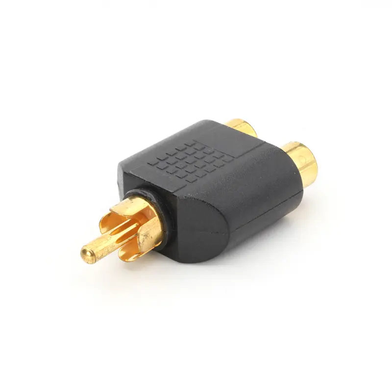 HWD-AD34 Adapter RCA muški ulaz na 2xRCA ženski ulaz, Crni