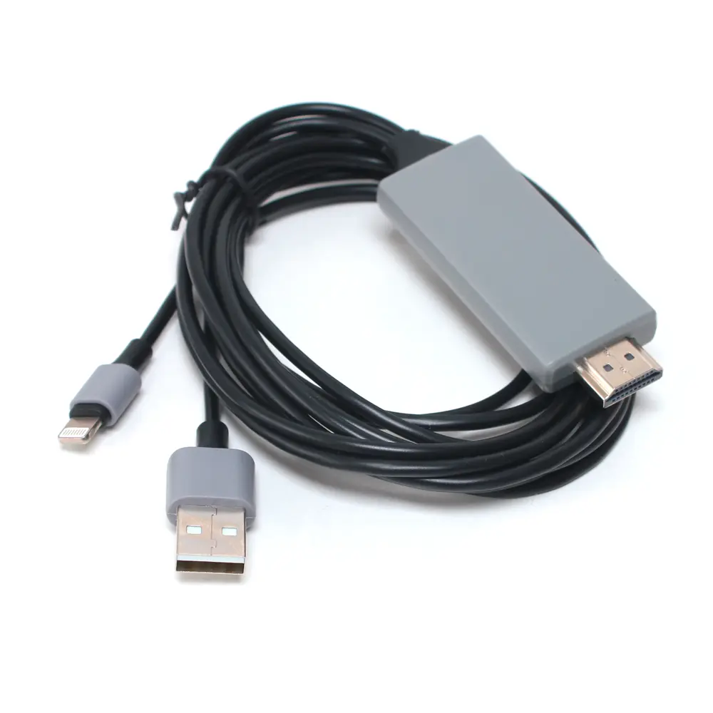 Kabl HDTV na Lightning ulaz i USB Tip A, 2m, Crni
