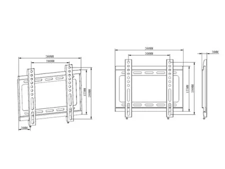 Xstand F17-43 Fiksni nosač za televizor VESA 200x200 30kg 2cm od zida Crni