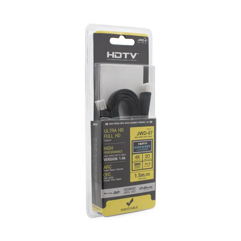 JWD-07 Kabl Flet HDMI na HDMI, 1.5m