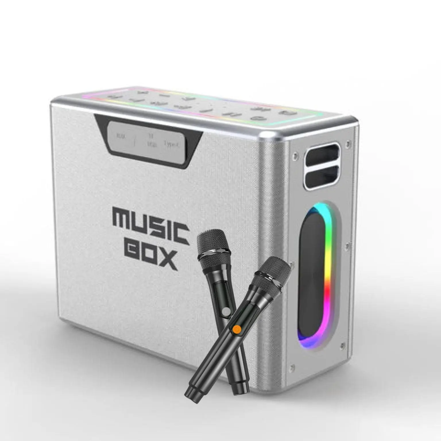 HiFuture Karaoke Zvučnik MUSICBOX,100W, RGB osvetljenje, Sivi