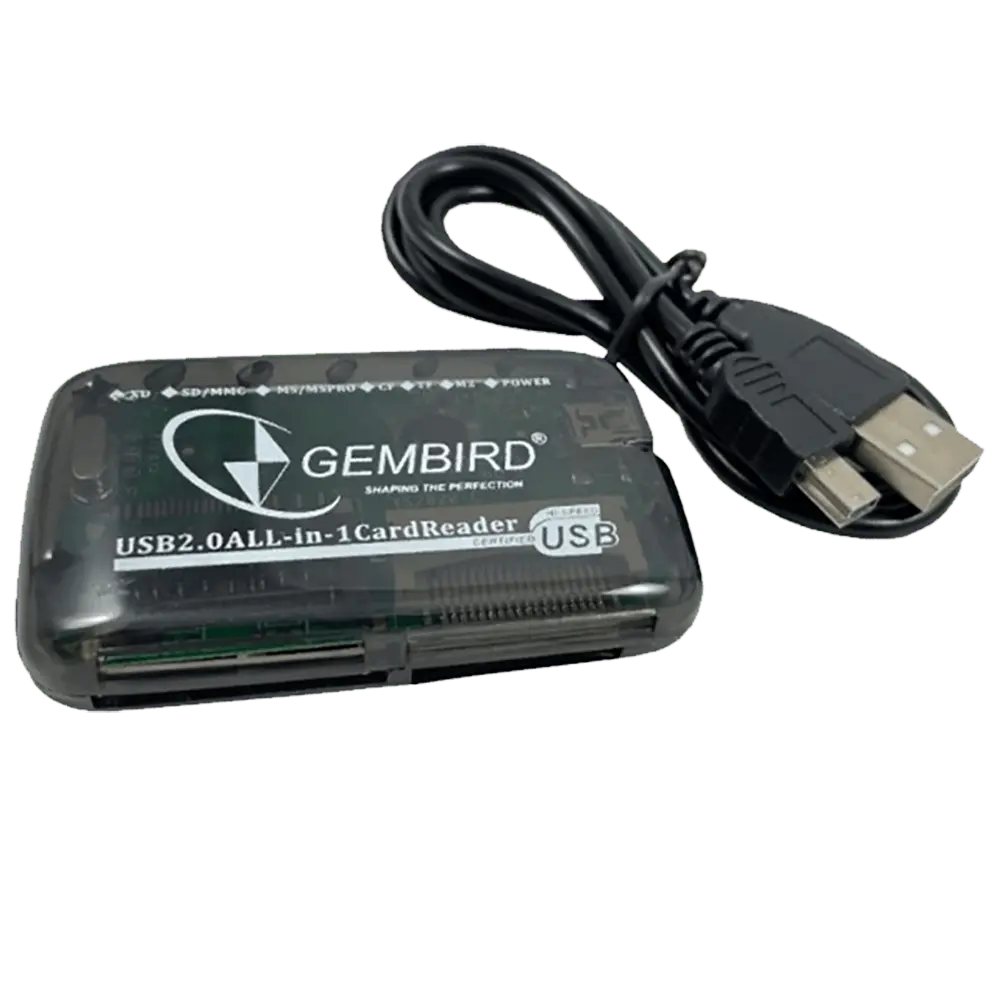 GEMBIRD Čitač memorijskih kartica FD2-ALLIN1-BLK USB2.0 (343) crni