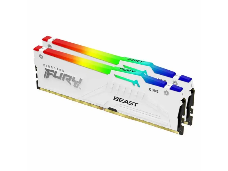 KINGSTON KF556C40BWAK2-64 RAM memorija, DDR5, DIMM, 64GB 2x32GB, 5600MHZ, FURY Beast White RGB/XMP