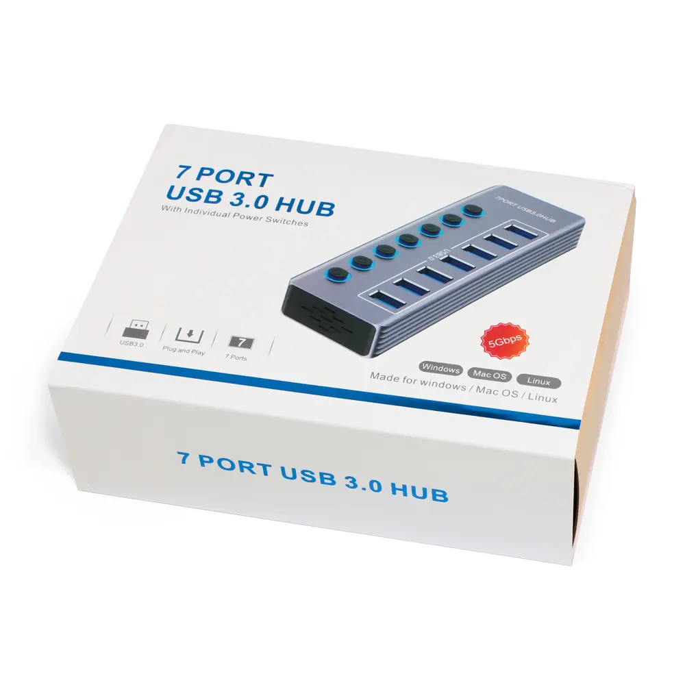 USB 3 HUB 7 porta LWD HQ sivi