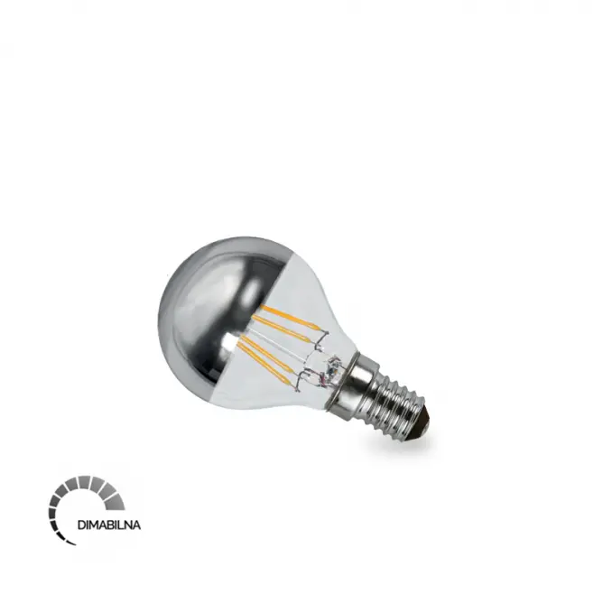 LED Sijalica Filament Dimabilnost, G45, 4W, E14, 2700K, 470lm, Srebrna boja