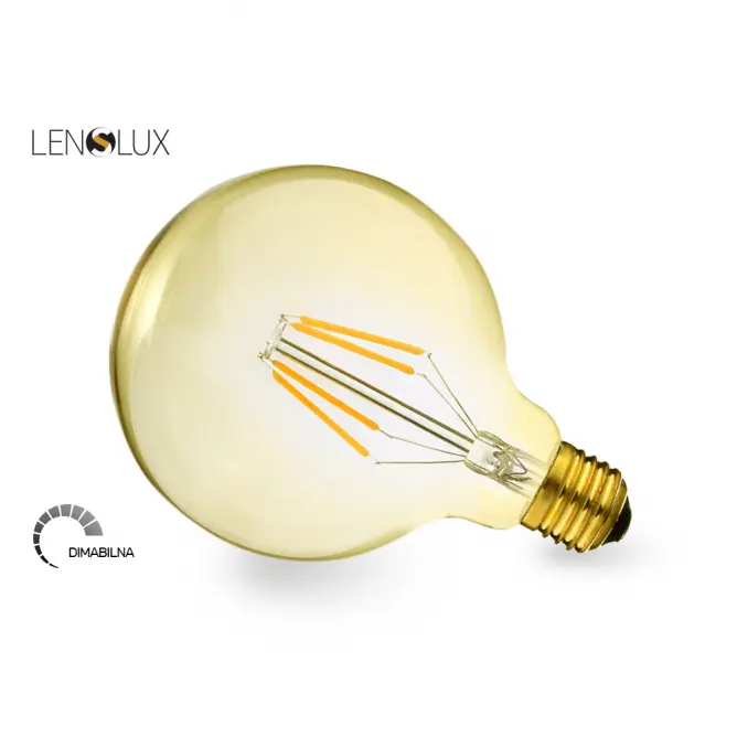 LENSLUX LED Sijalica filament, Dimabilnost, G95, 6W, E27, 2200K, 600lm