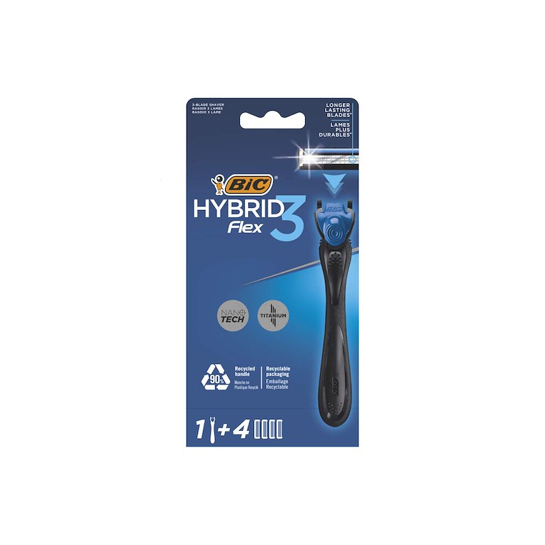 BiC brijač sistem Flex 3 Hybrid ručica + 4 dopune