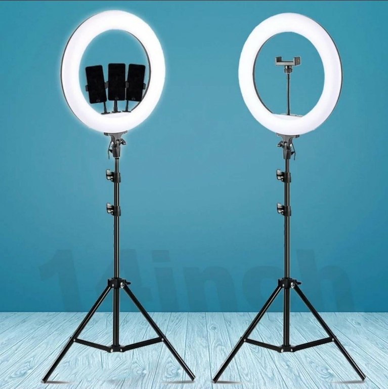 RING LIGHT 14″ sa stativom/ sa tri držača za telefon/ – RING LIGHT 14″ sa stativom/ sa tri držača za telefon/