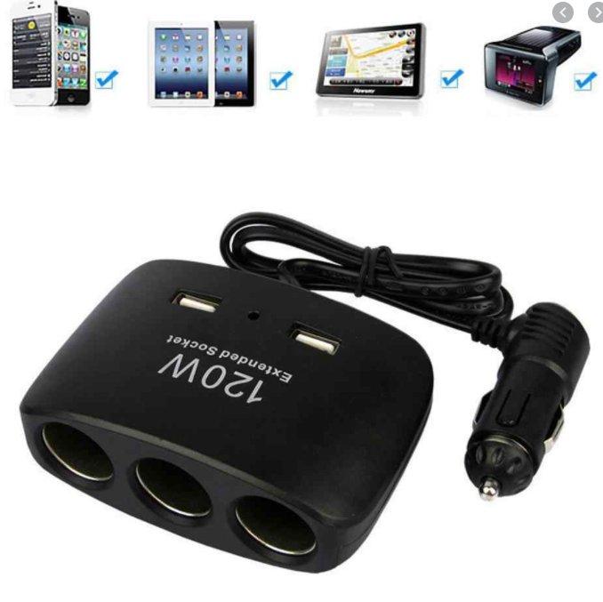 3 utičnice za auto+ 2 USB ulaza – 3 utičnice za auto+ 2 USB ulaza