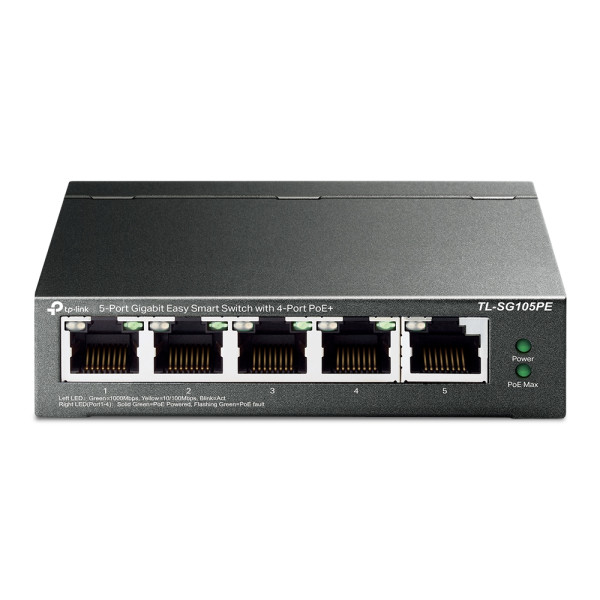 LAN Switch TP-LINK TL-SG105PE 5port 10/100/1000Mbps/4PoE/Metal