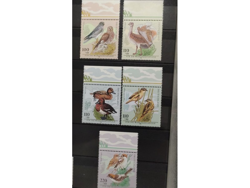 BUNDES NEMAČKA 1998 KOMPLET FAUNA PTICE MNH