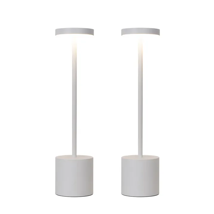 Set od 2 spoljne stonne lampe bele sa dimmerom punjive - Dupont