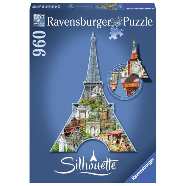 Ravensburger puzzle - Ajfelova kula silueta - 800-1200 delova