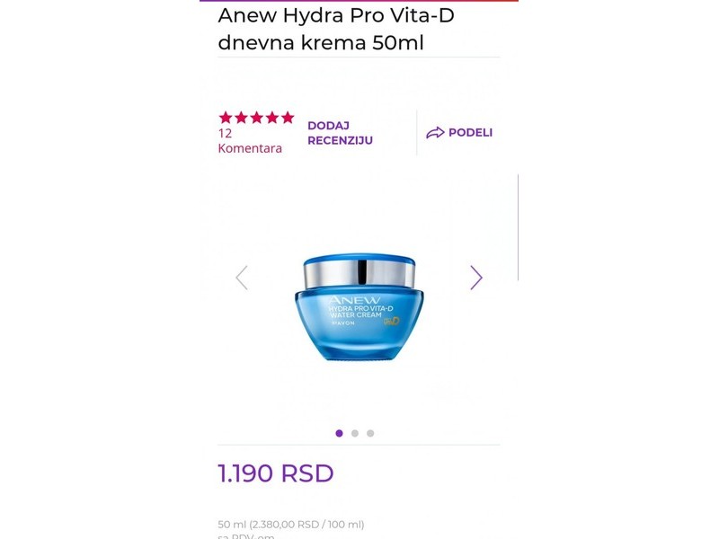 Avon Anew Hydra Pro Vita-D dnevna krema-novo