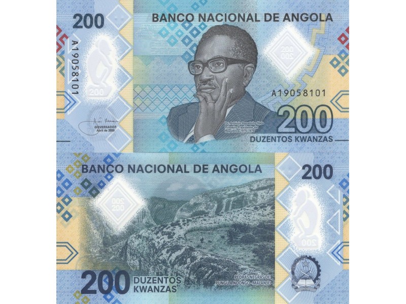 ANGOLA 200 Kwanzas 2020 UNC, Polymer