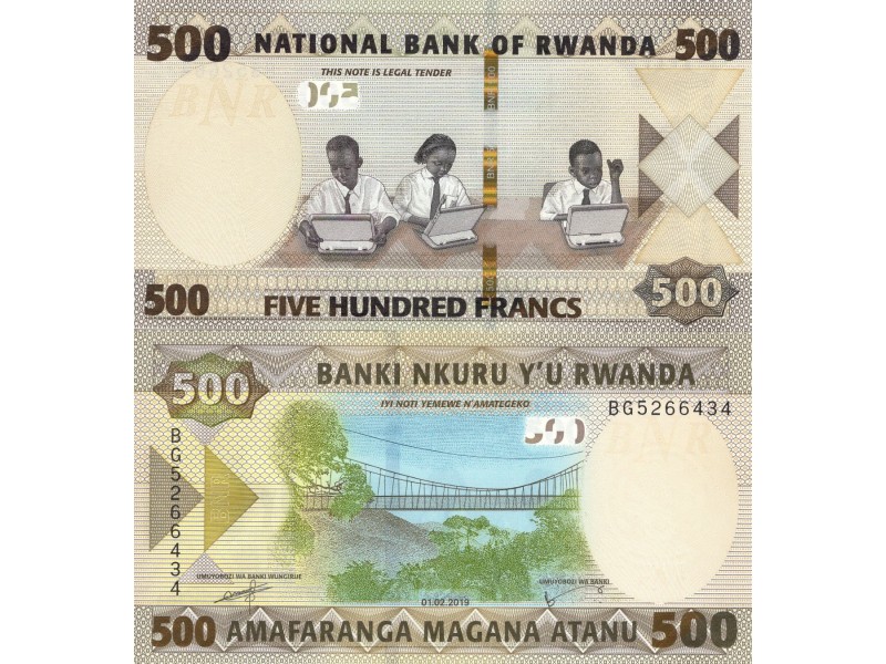 RWANDA Ruanda 500 Francs 2019 UNC, P-42