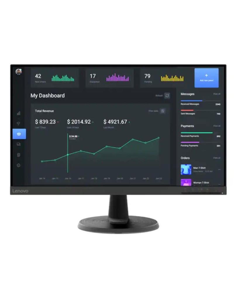 Monitor 23-8 Lenovo D24-45 67A4KAC6EU 1920x1080/Full HD/VA/75Hz/4ms/VGA/HDMI