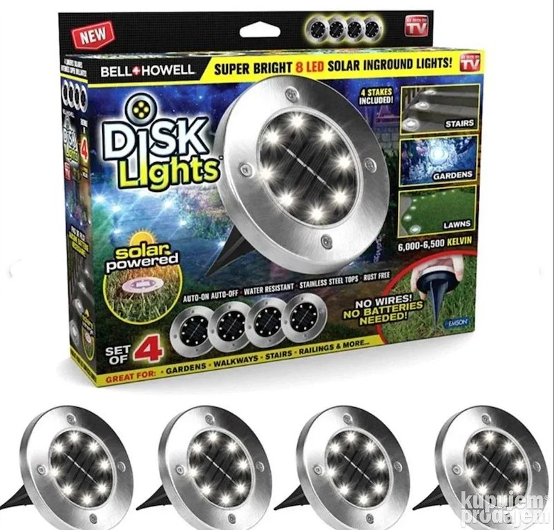 Solarne Disk LED lampe za dvorište – Disk 8 dioda