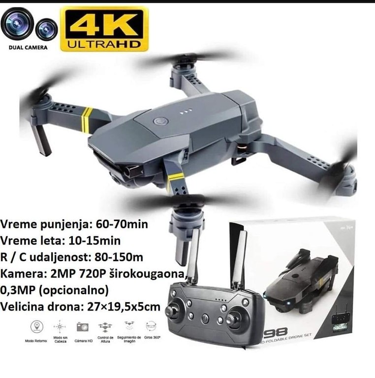 Dron 998 PRO sa WiFi HD kamerom