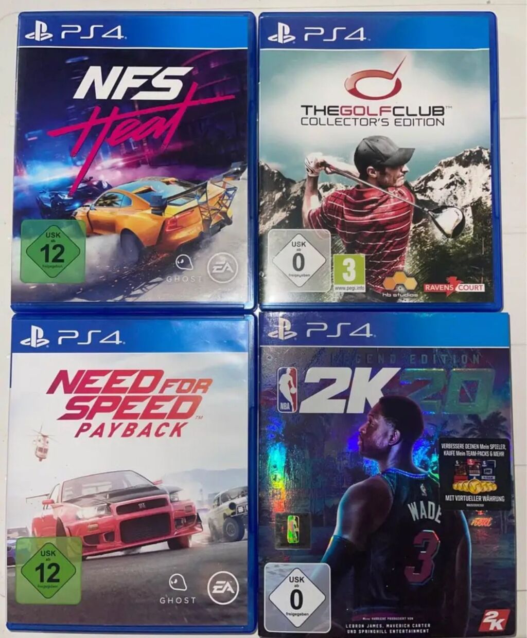 (ps4 igrice)NFS heat,NFS payback,the golf club collector's edition,NBA