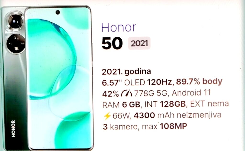 Honor 50, Otisak prsta