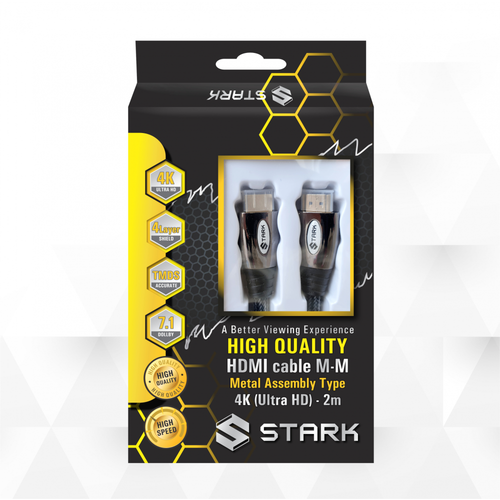 Kabl STARK HDMI M-M pozlacen 4K metalno kuciste 2m