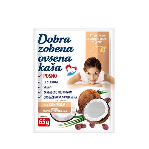 DOBRA OVSENA-ZOBENA KAŠA KOKOS 65g