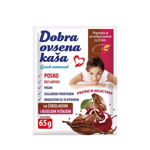 DOBRA OVSENA-ZOBENA KAŠA SA ČOKOLADOM I VIŠNJOM 65g