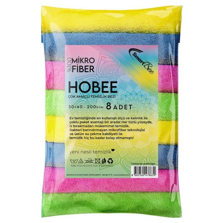 SmartBee Mikrofiber Krpe Za Ciscenje / 40x40cm 265GSM 8Kom.