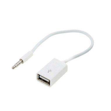 Velteh 0UA017 USB na AUX adapter beli 17cm konvertor