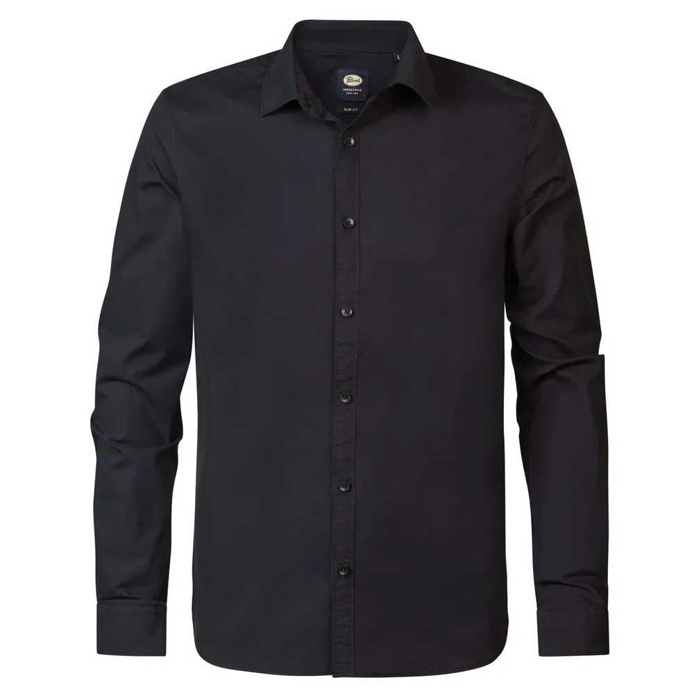 PETROL-MEN SHIRT LONG SLEEVE UNI – M-3040-SIL002-9091-BLACK